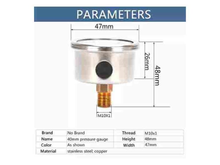 0-6000PSI 40mm Manometer Pressure Gauge For Hand Pump And Compressor ...